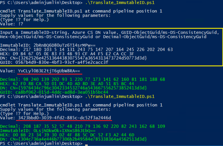 Powershell Script Convert Immutableid Jumlins Techblog